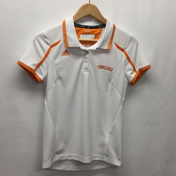 adidas | Tops | Adidas Climalite White Ut Polo With Orange Detail ...